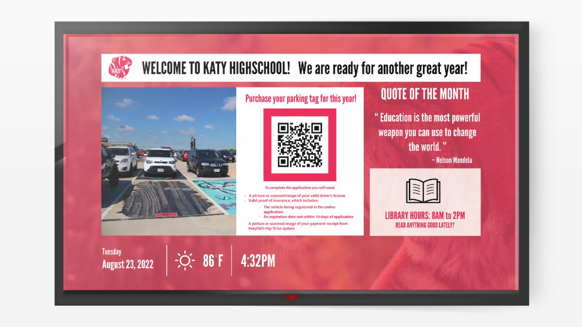 Signage ONE delivers engaging digital signage to schools